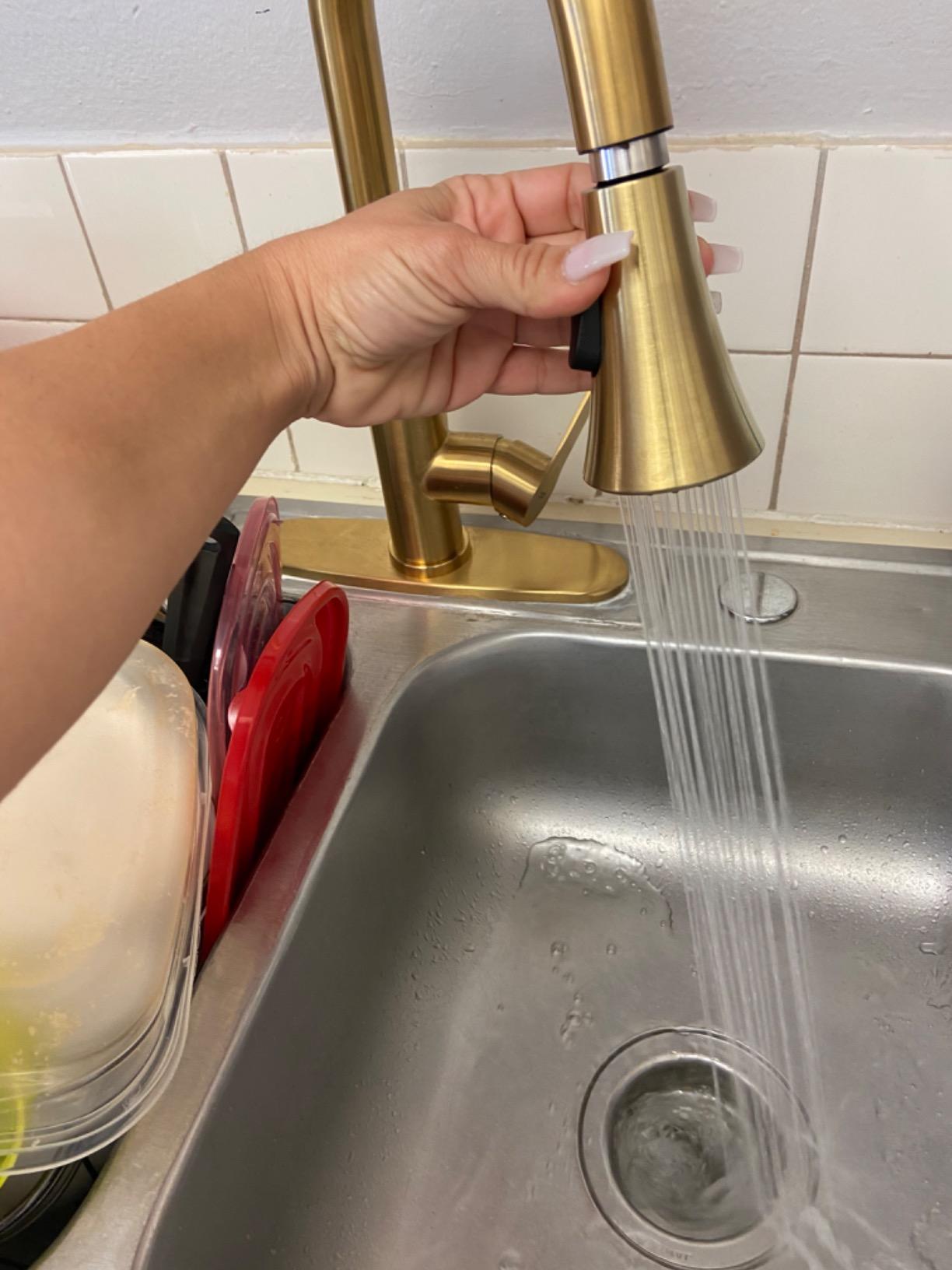 $10/mo - Finance AMAZING FORCE Gold Kitchen Faucet Modern Pull Out ...