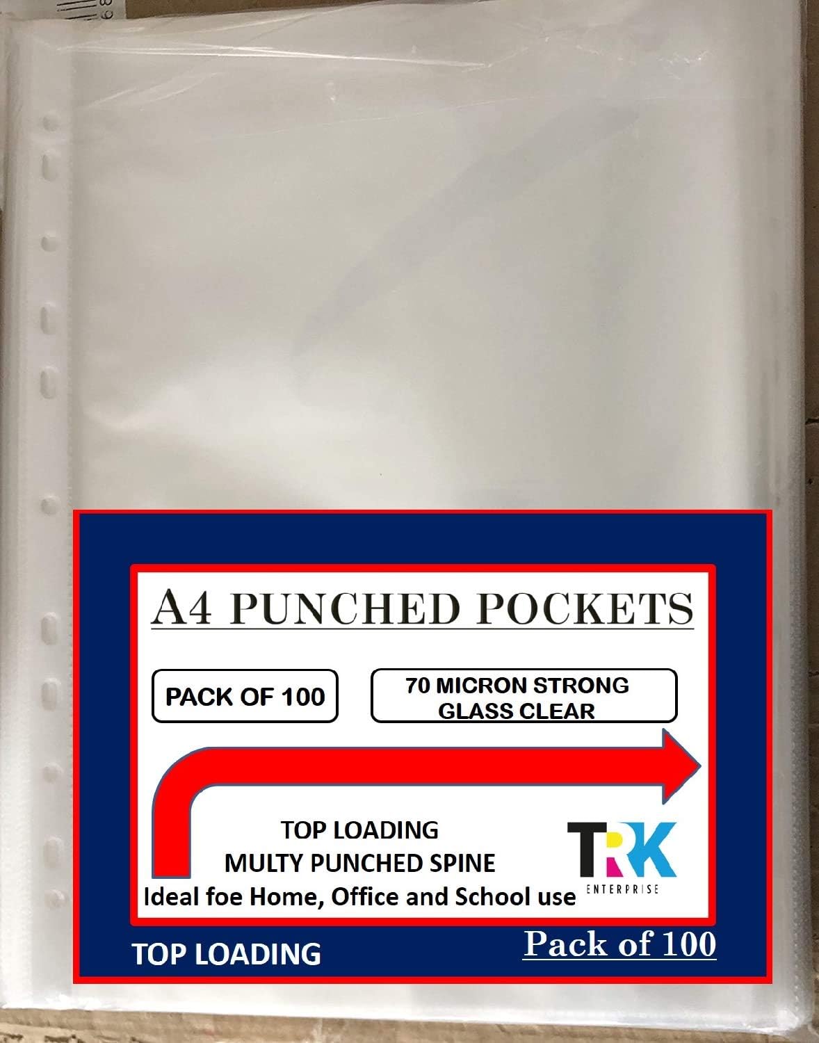 A4 Punched Pockets - Pack of 100 Sheets - 70 Micron: Amazon.co.uk ...