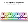 Ractous RTK61 60% Mechanical Gaming Keyboard RGB Backlit PBT Pudding ...