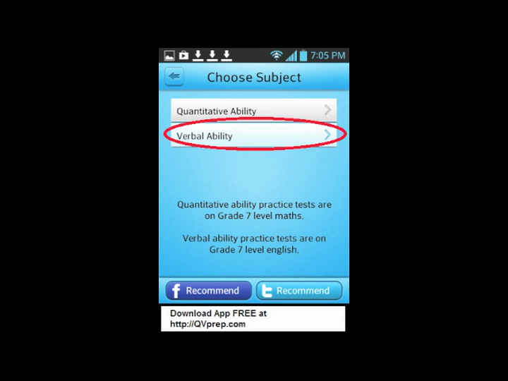 FREE QVprep Lite 7th grade maths (quantitative) and english (verbal ...