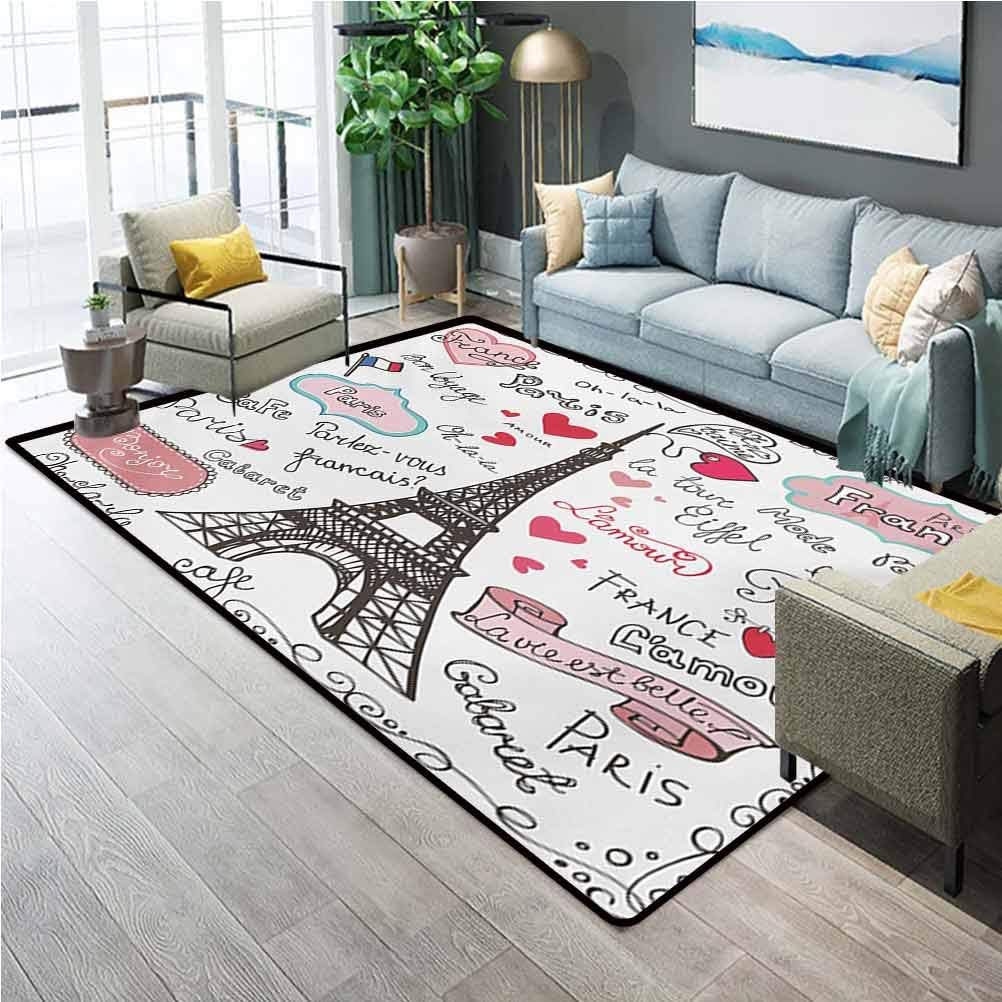 Amazon.com: Eiffel Tower Outdoor Patio Rug Laundry Room Rug Paris ...