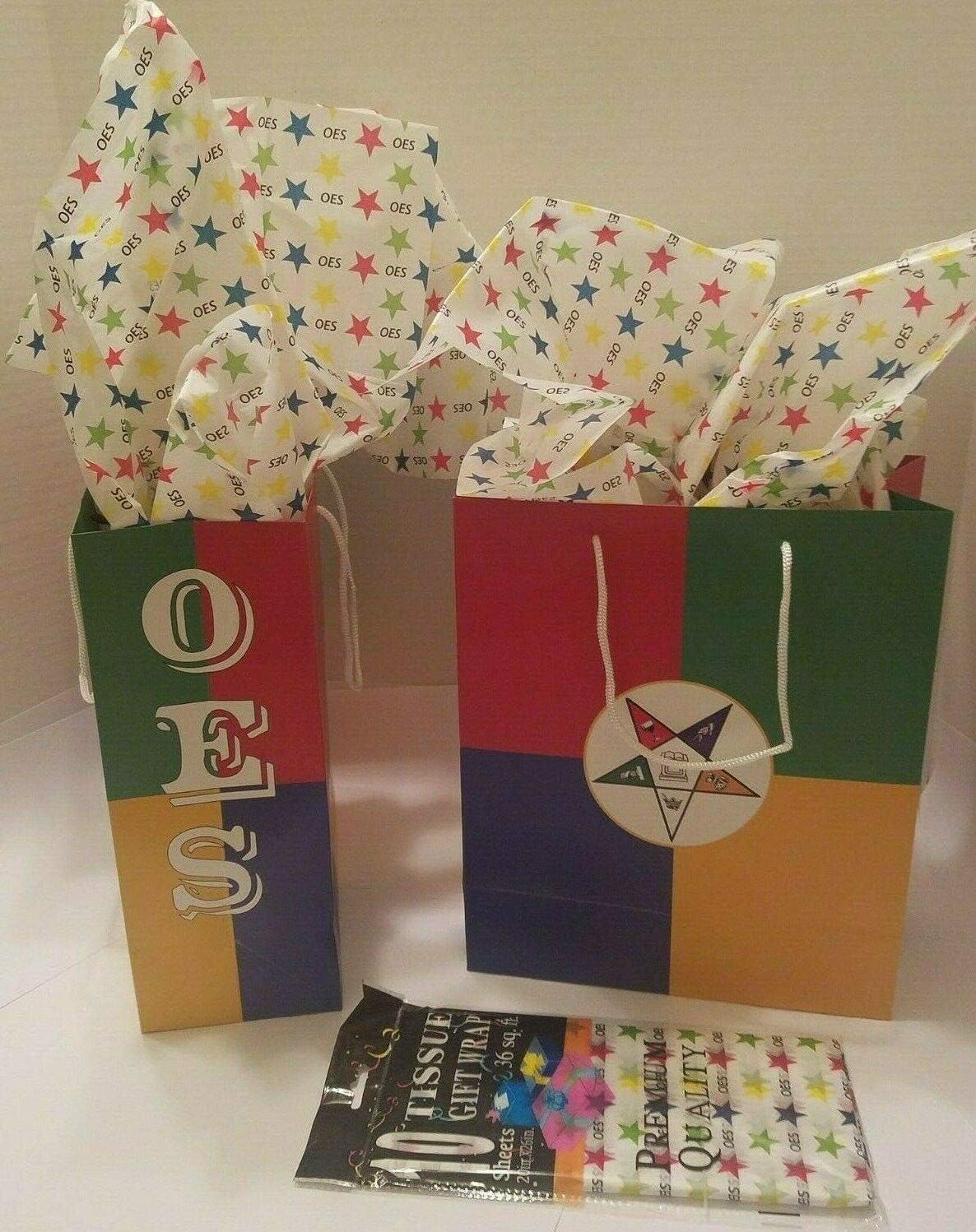 Amazon.com: Order of The Eastern Star OES Gift Wrapping 2 Gift Bags ...