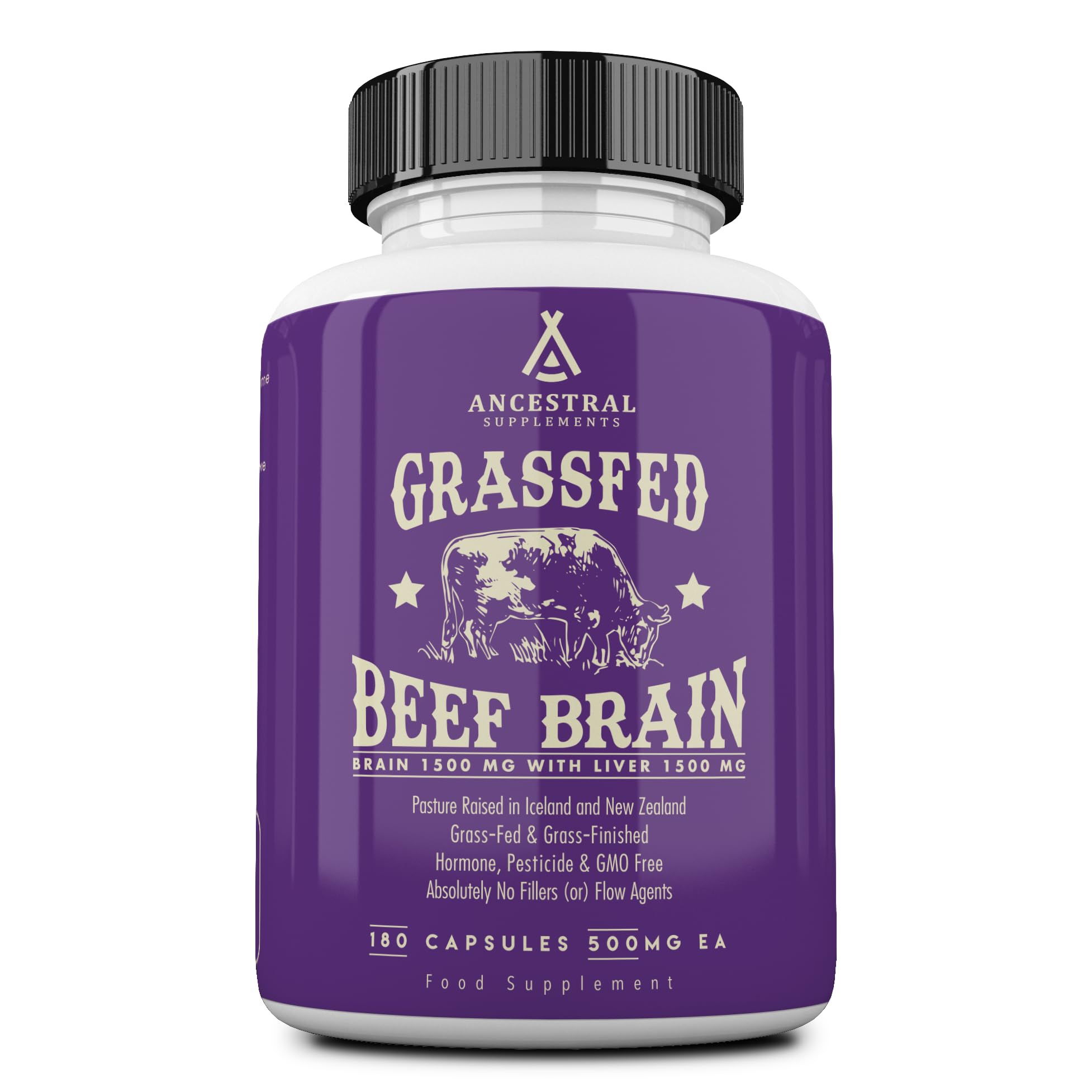 Ancestral Supplements Grass Fed Beef Brain Supplement with Beef Liver ...