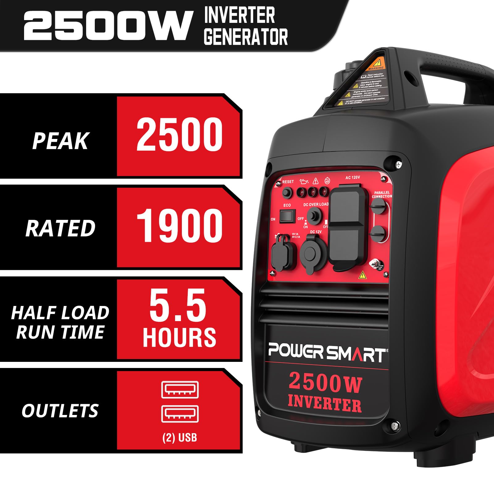 Mua PowerSmart 2500-Watt Gas Powered Portable Inverter Generator, Super ...