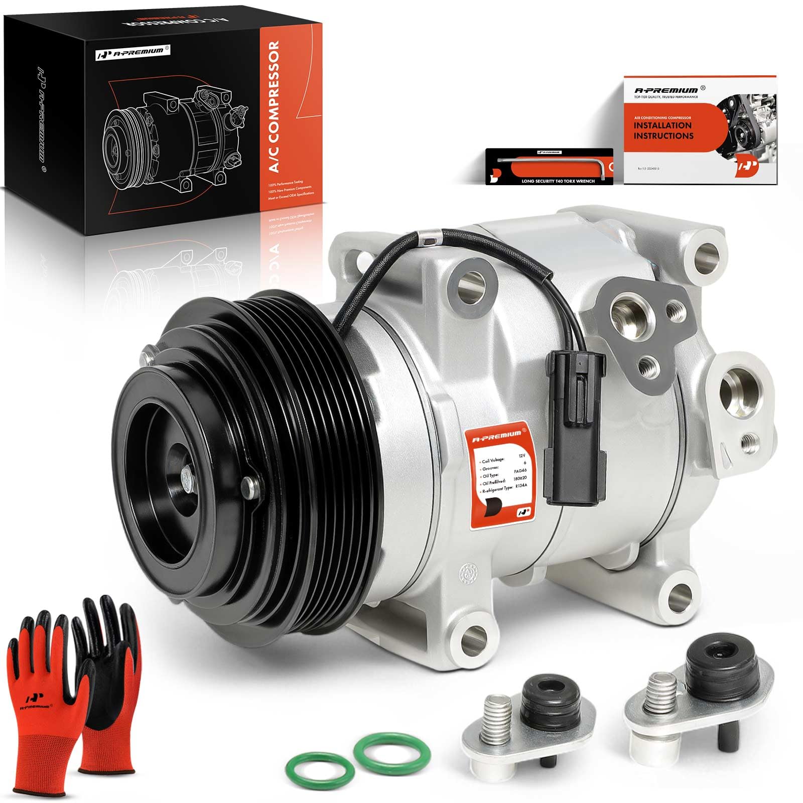 A-Premium Air Conditioner AC Compressor with Clutch Compatible with ...