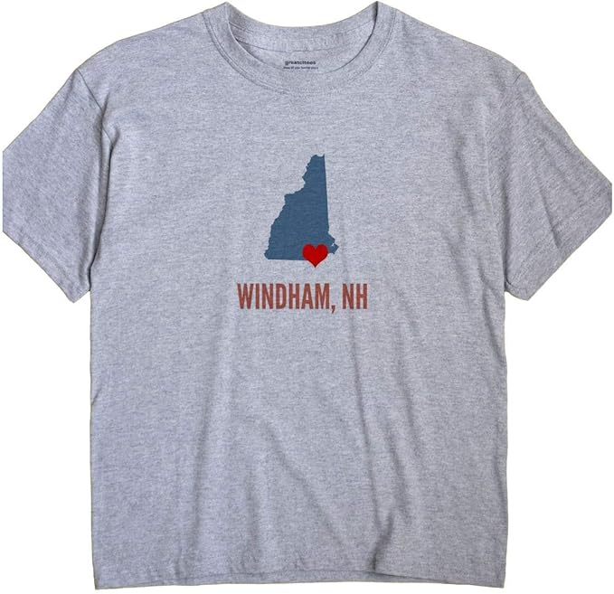 Amazon.com: GreatCitees Windham New Hampshire T-Shirt Heart: Clothing