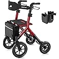MAXWALK Rollator Walker with Seat, Tall Walkers for Seniors, 12" Big ...