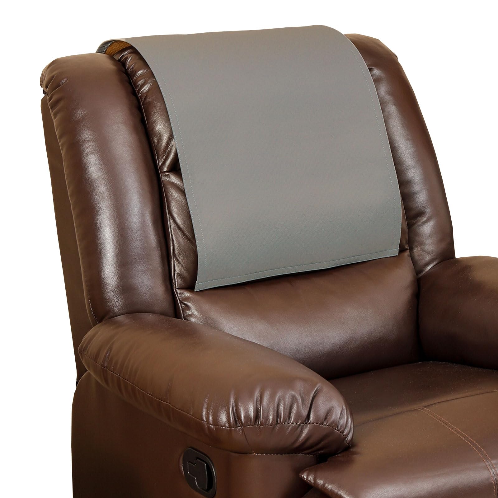Hittun Non Slip Recliner Headrest Protector Washable Faux Leather ...