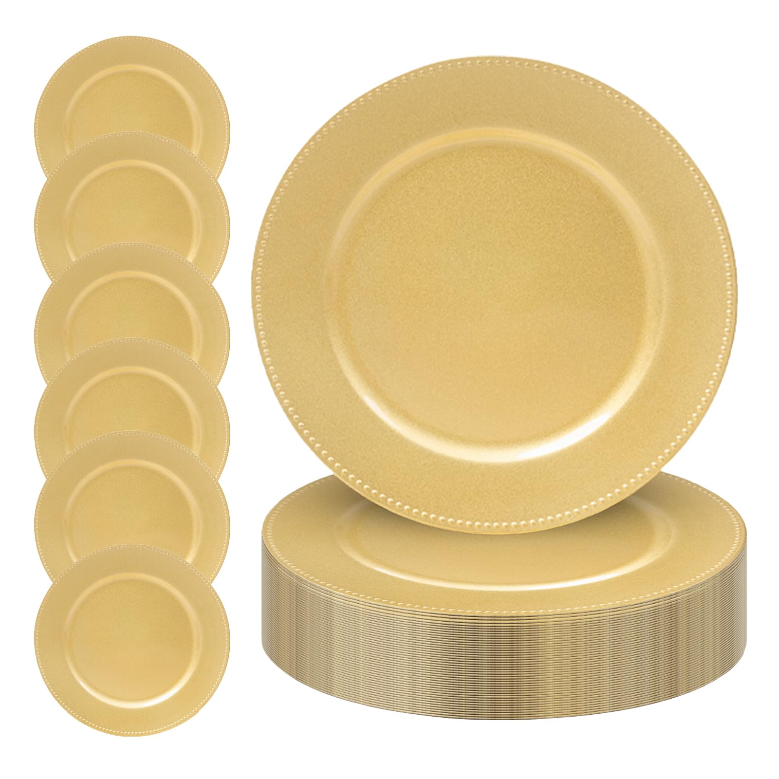 MAONAME 13" Gold Charger Plates Set of 50, Round Chargers for Dinner ...