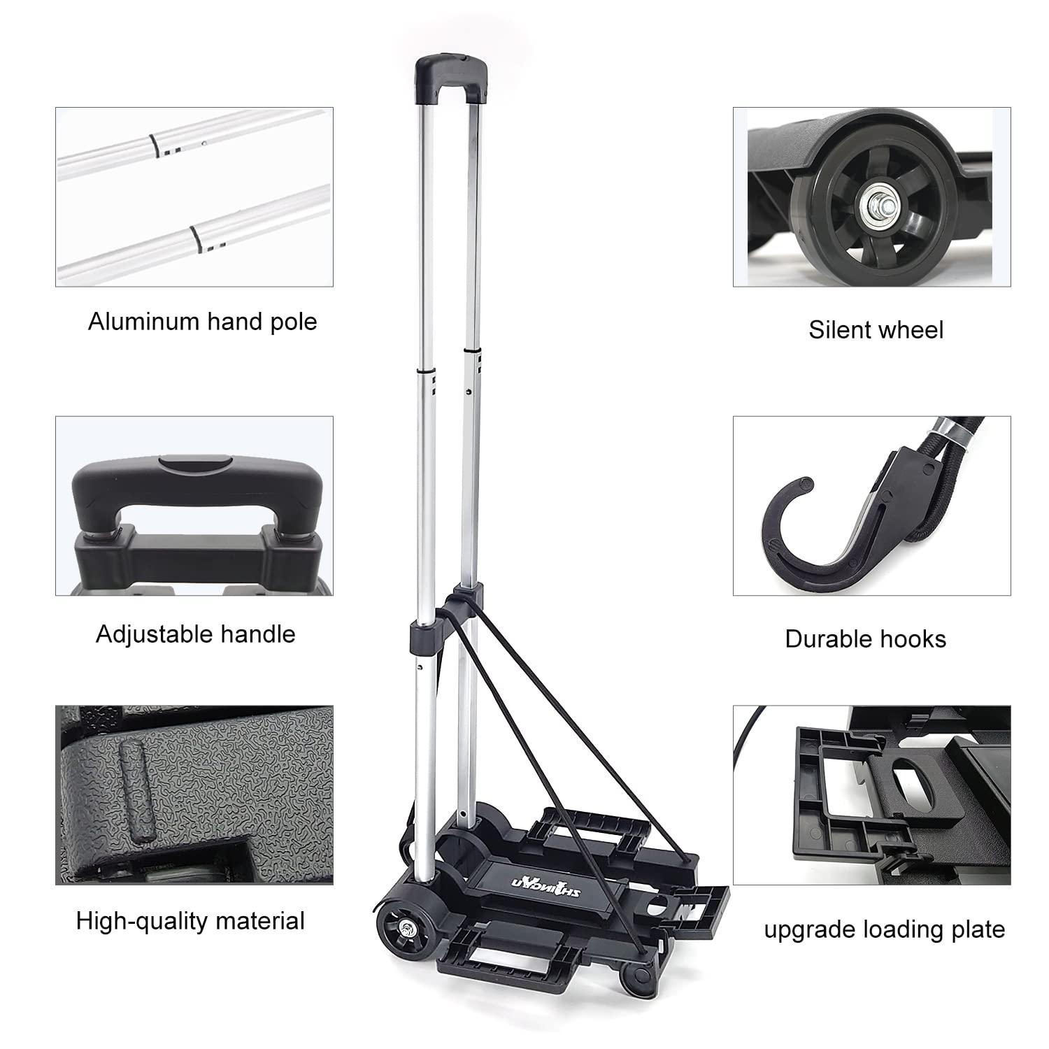 Mua Folding Hand Truck Aluminum Telescopic Rod Foldable Roller Shopping ...