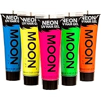Amazon.com : Moon Glow - Blacklight Neon UV Hair Gel - 0.67oz Set of 5 ...