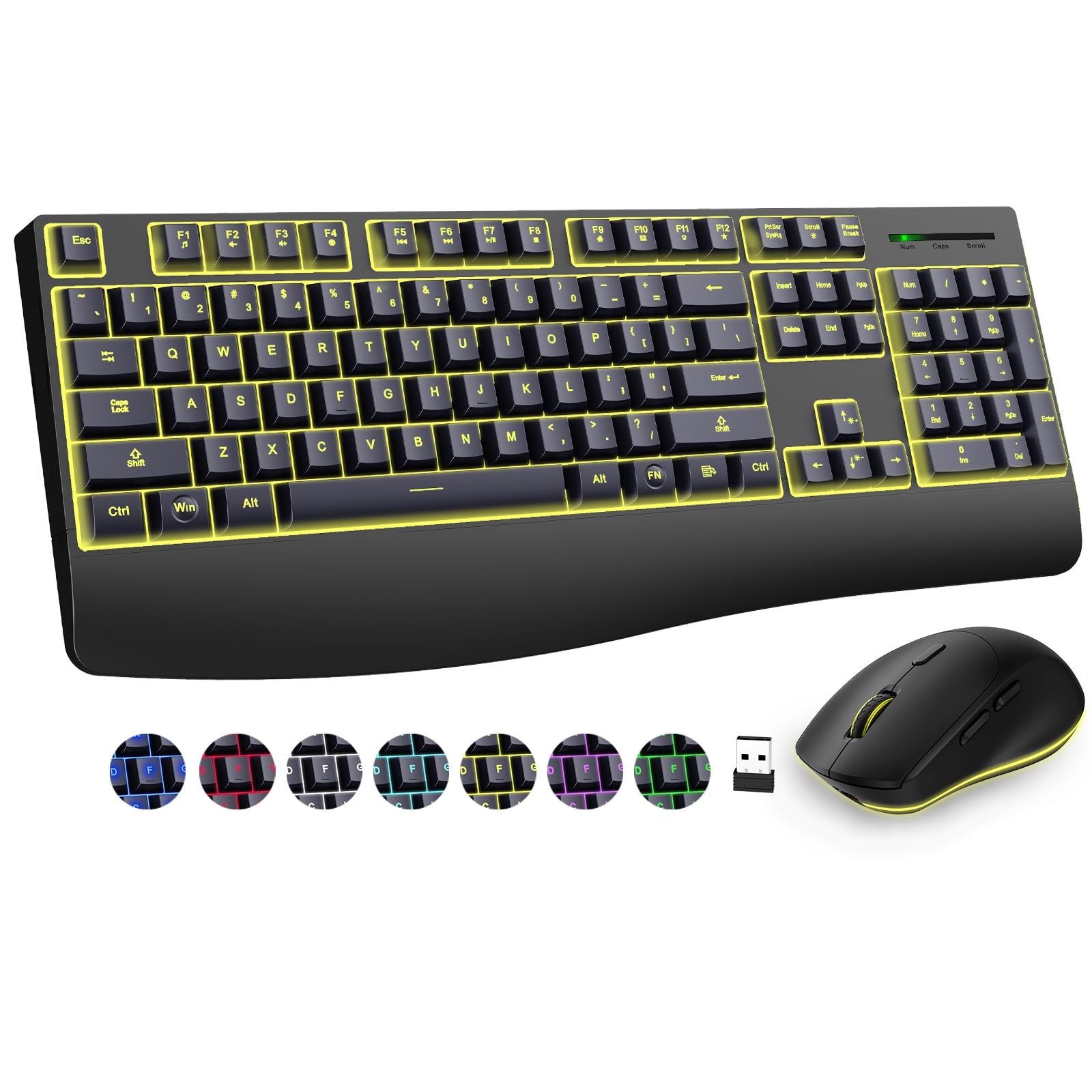 Mua Wireless Keyboard And Mouse Combo 7 Backlit Effects Light Up Keys Sleep Mode Ergonomic