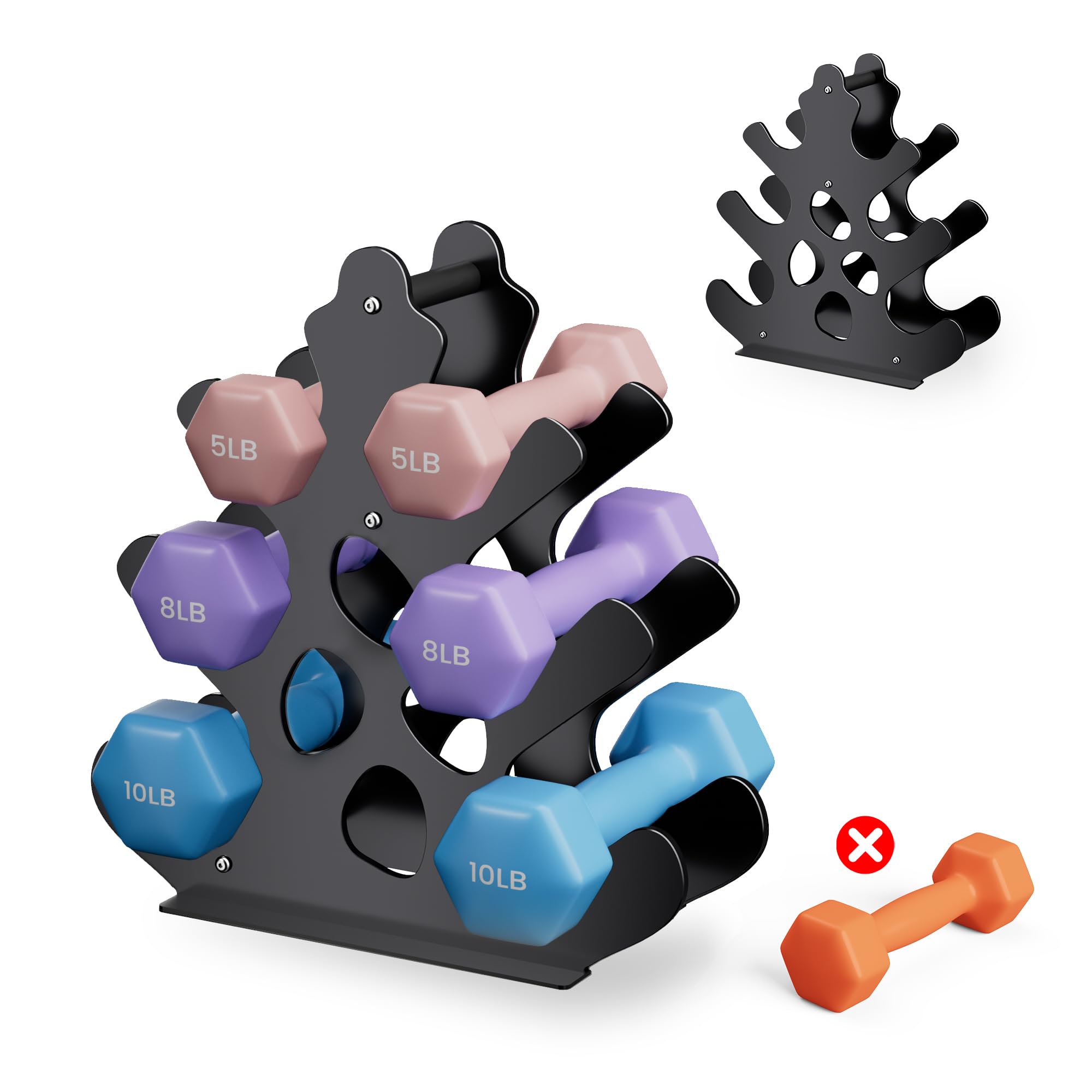 Dumbbell Rack Stand (Dumbbells Not Included) with Anti-Slip Pads for ...