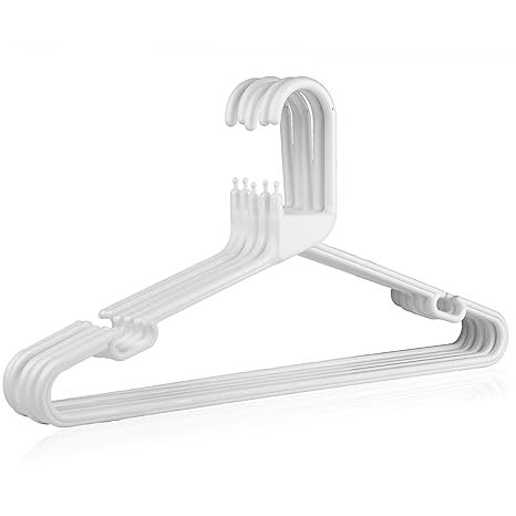 The Hanger Store 60 White Strong Heavy Duty Plastic Coat Hangers for ...