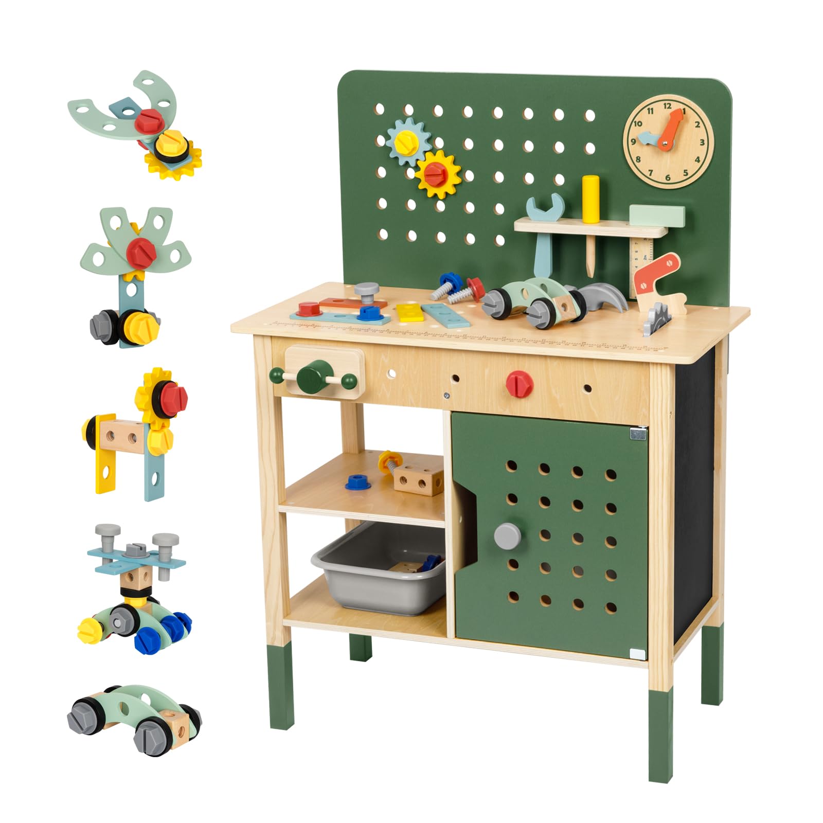 OOOK Toddler Tool Bench, Montessori Kids Workbench Playset, Large Tool ...