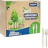 Amazon.com: Ecovita 100% Compostable Forks Spoons Knives Cutlery Combo ...