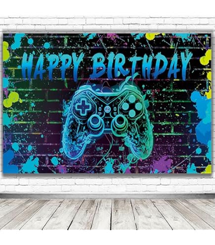 Tree Of Life Necklace Blue Neon Gamer Backdrop - 7x5ft Video Game Party ...