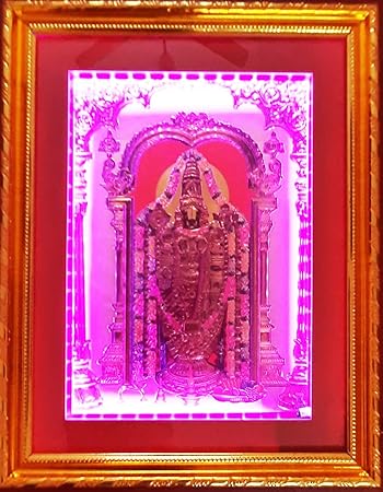 Tirupati Balaji Photo with LED Lights 15 x 11inch Balaji Photo Frame ...