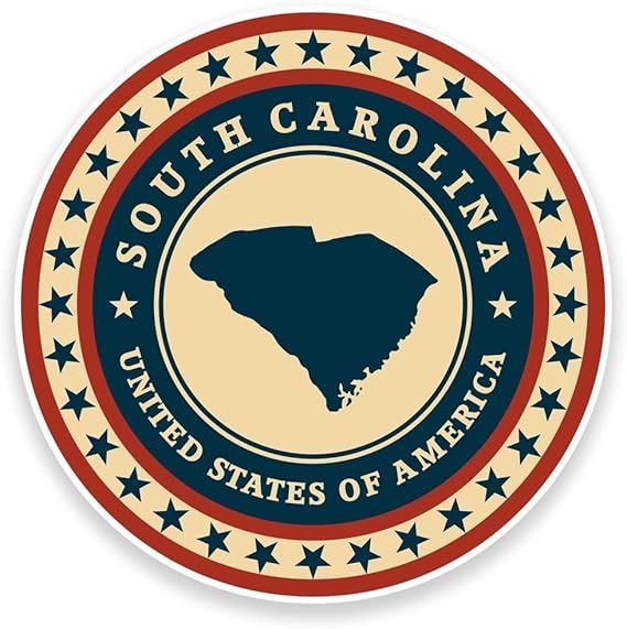 Amazon.com: 2 x 10cm/100mm South Carolina USA Vinyl Sticker Decal ...