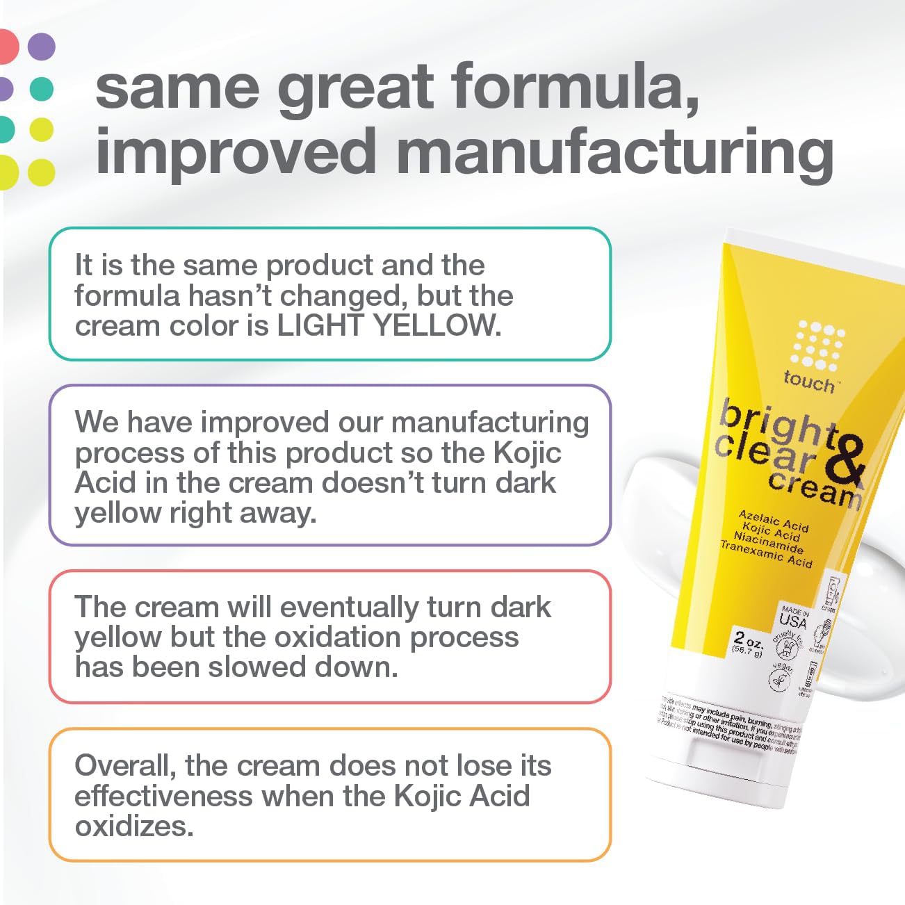 Mua TOUCH Skin Bright Cream for Dark Spots on Face - Azelaic Acid with ...