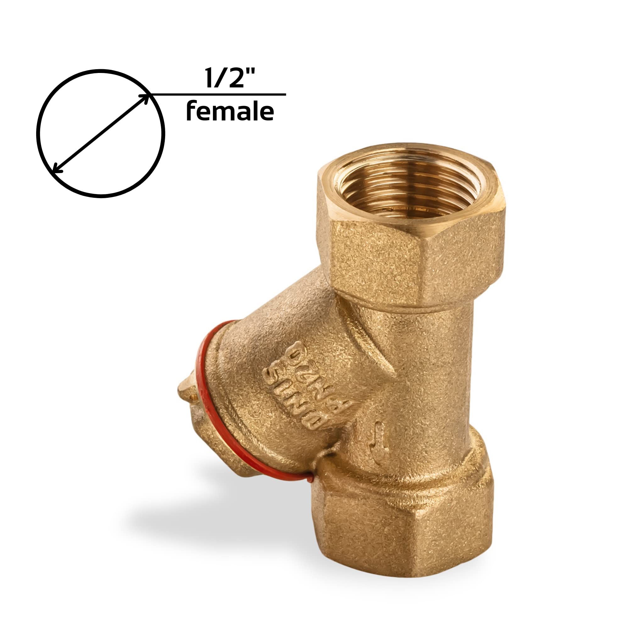 Brass Y-type Strainer 0,5" Female - Threaded Lead-Free Working Steam ...