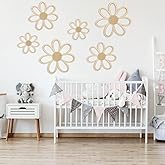 Amazon.com: Thyle 6 Pcs Daisy Wall Decor Wooden Daisy Art Flowers Wall ...