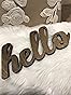 Amazon.com: Wood Hello Cutout Sign Made of Birch Plywood Stained Dark ...