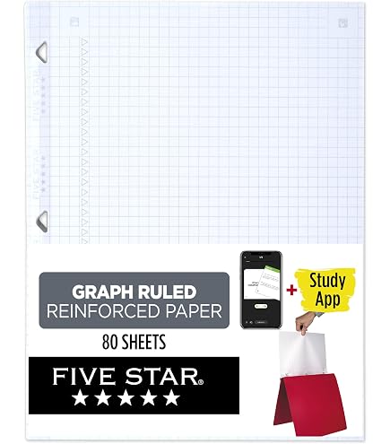 3 Hole Paper Vertical Numbered Graph Paper, 4 Quadrant Grid With 3/16 ...