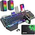 Amazon.com: Wireless Gaming Keyboard and Mouse Combo with Rainbow LED ...