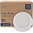 Amazon.com: Bluetable 9 Inch Paper Plates Bulk – 1000 Count - Uncoated ...
