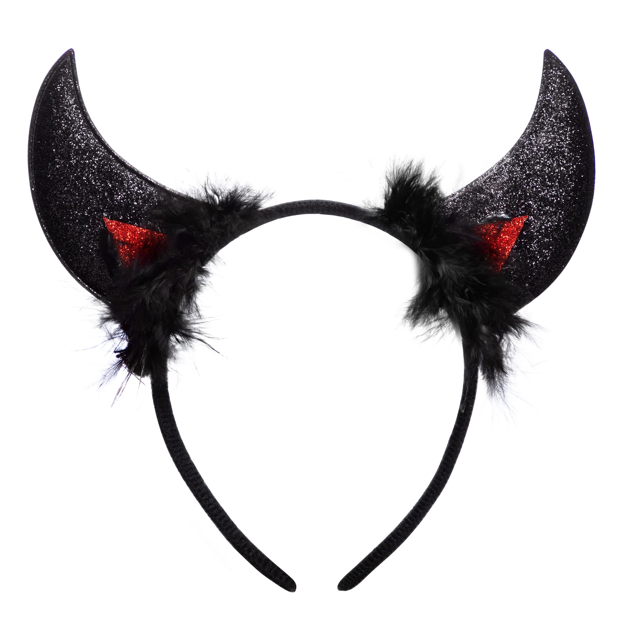 Spooktacular Creations Halloween Devil Horns Headband, Black Demon ...
