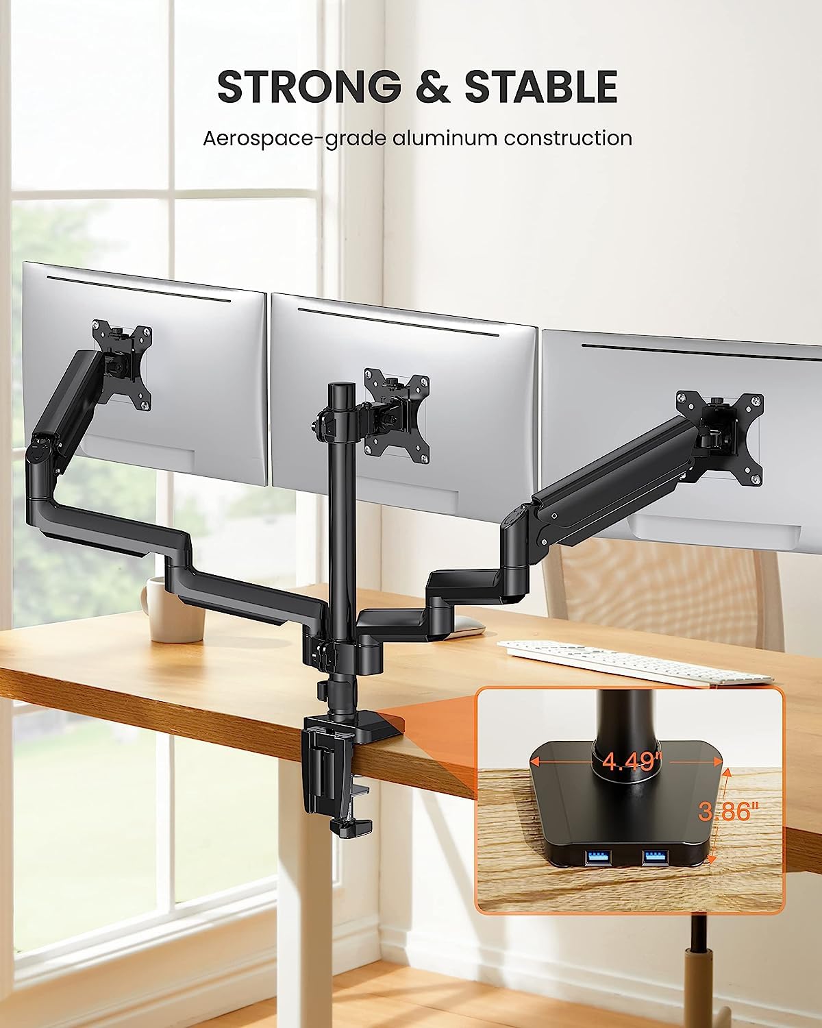 Mua ErGear Triple Monitor Mount for 13-27 inch Screens, Pneumatic ...