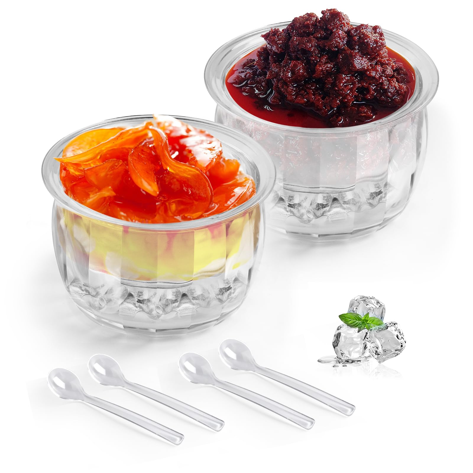 Chilled Dip Bowl,2 Packs Ice Chiller Bowl,Dip Holder with Ice,Chilled ...