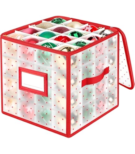 Kajaia 2-Pack Christmas Ornament Storage Bags - 12x12x12 Inch Tear ...