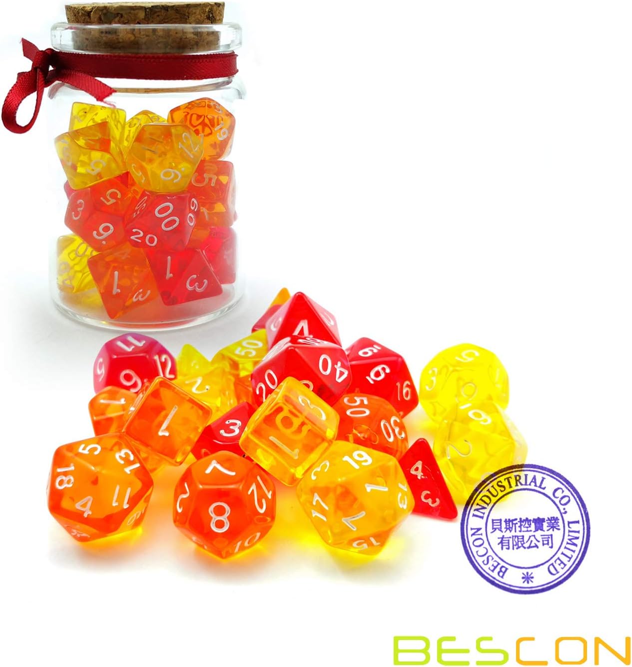 Bescon Mini Dice Gem Set 21pcs -21 Gem Mini Polyhedral Dice, 3 Colors ...