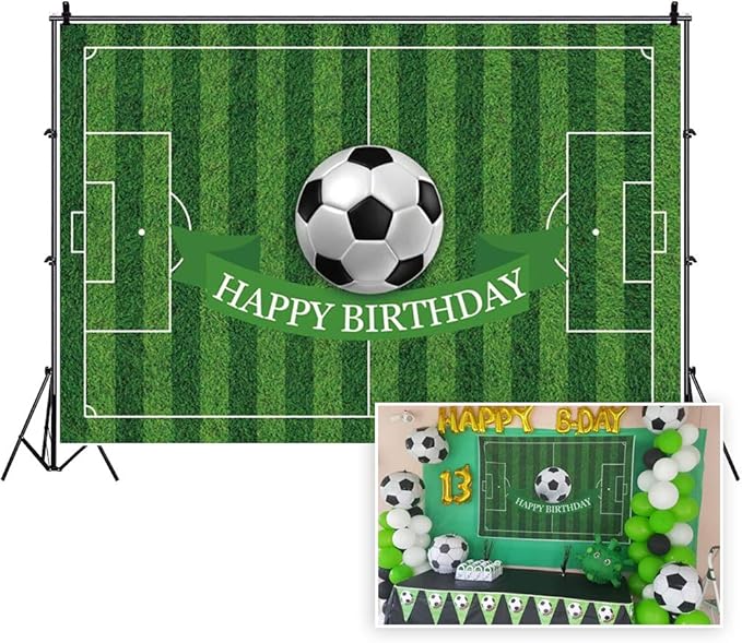 Amazon.com: CSFOTO Polyester 6x4ft Soccer Backdrop Football Field ...