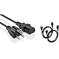 Amazon.com: Universal AC Power Cable - 2 Pack- 3 Prong PC Power Cord Replacement for Computer ...