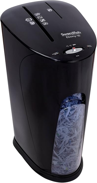 Swordfish Ebony 10 - 10 Sheet 'Diamond Cut' Paper/Document Shredder ...
