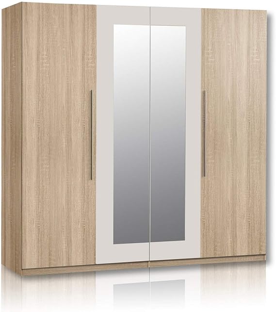 Luxus Kleiderschrank Eiche Sonoma Spiegel 228 Cm Bildbrend5073
