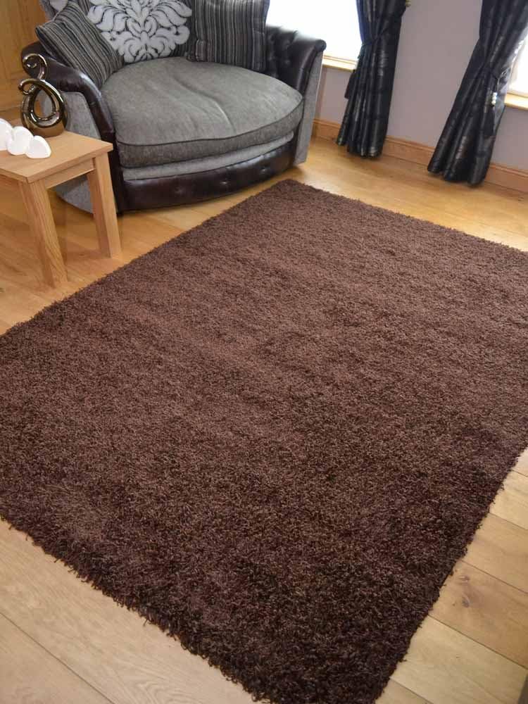 Super Shaggy Chocolate Thick Luxurious Soft 5cm Dense Pile Rug ...