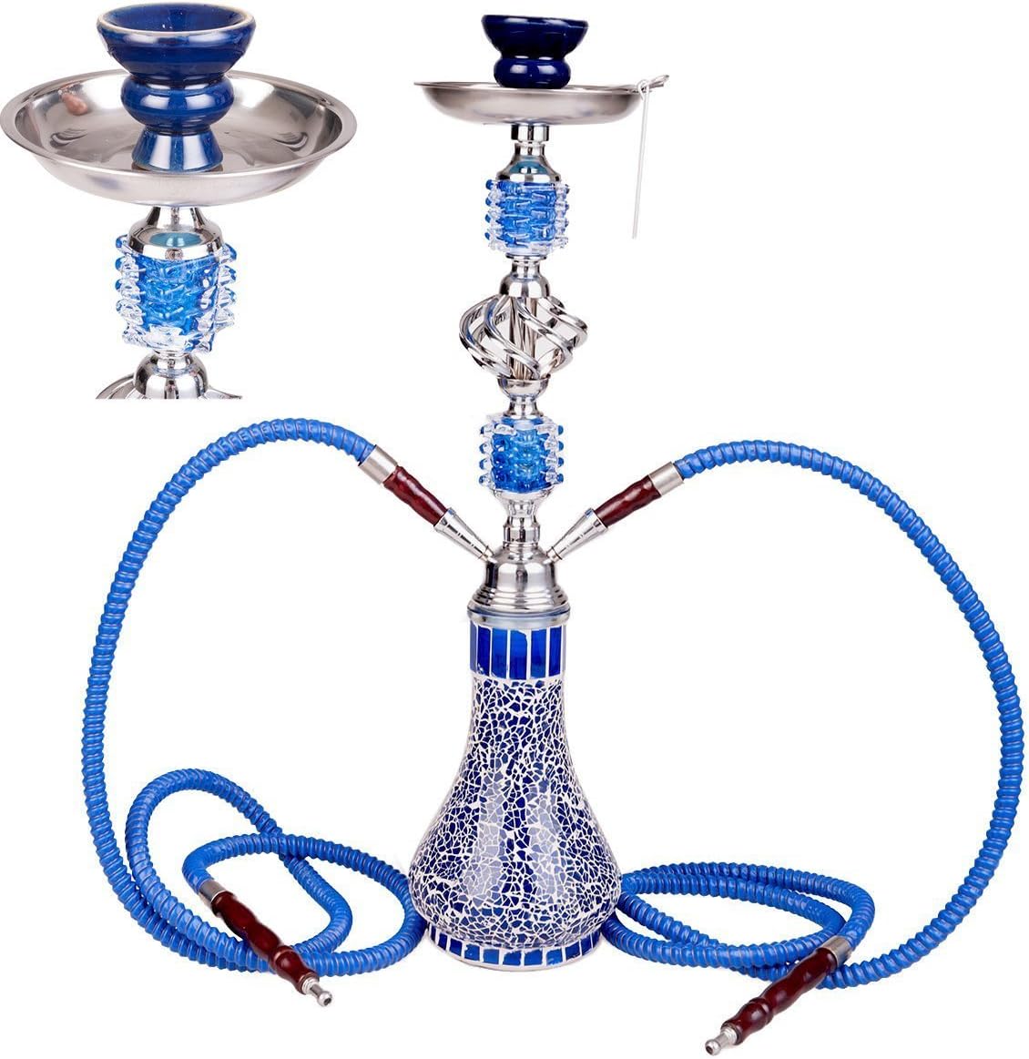 TOSHIN Wasserpfeife Shisha Hookah mit 2 Schläuchen Ca.55cm Inkl ...