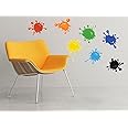 Amazon.com: Sunny Decals Paint Splatter Wall Decal - Set o f 7 ...