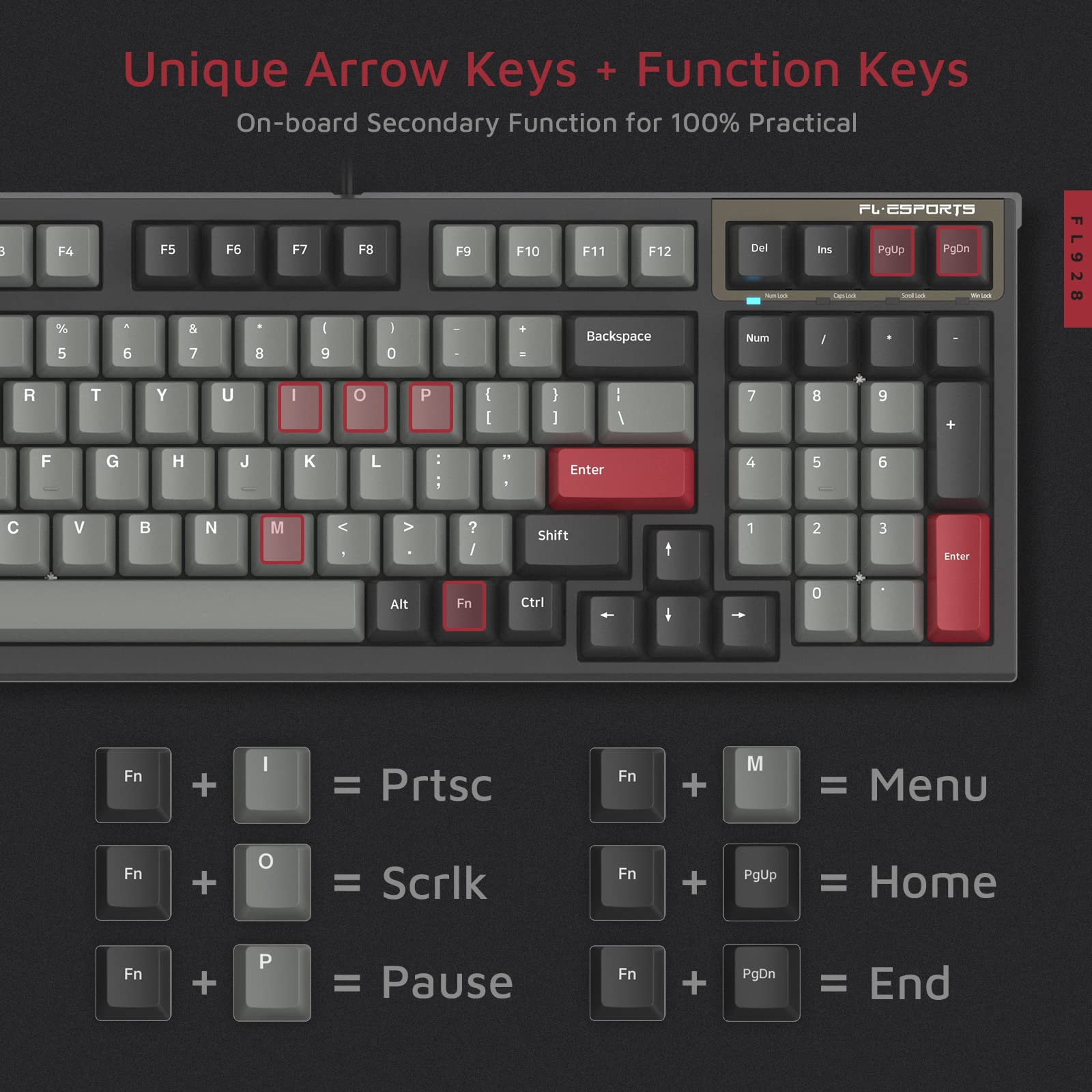 Mua FL980 96% 1800 Layout Wired Mechanical Keyboard with Number Pad, 98 ...