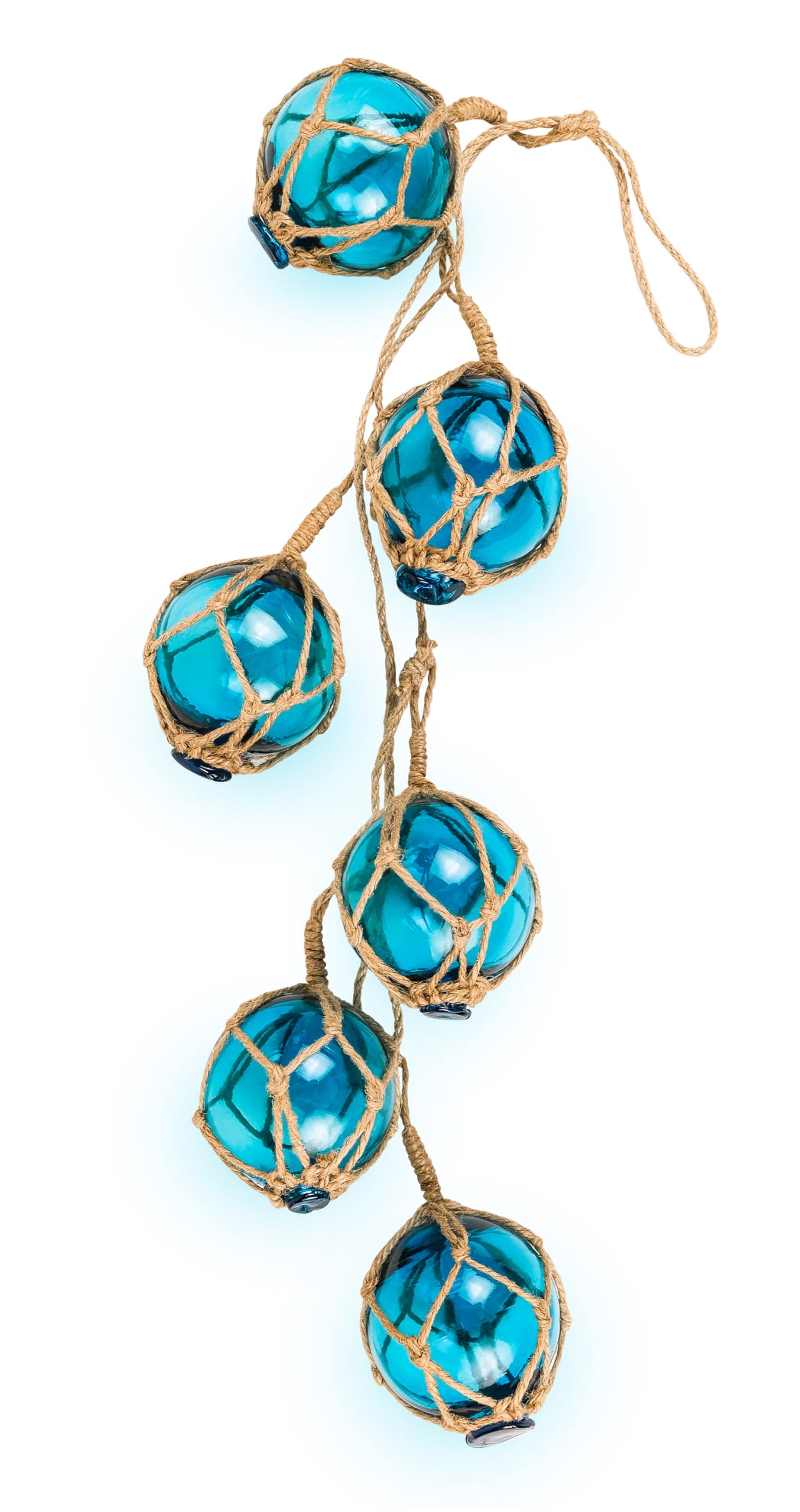 SAILINGSTORY Glass Fishing Float String of 6 Buoy Balls Summer Decor ...