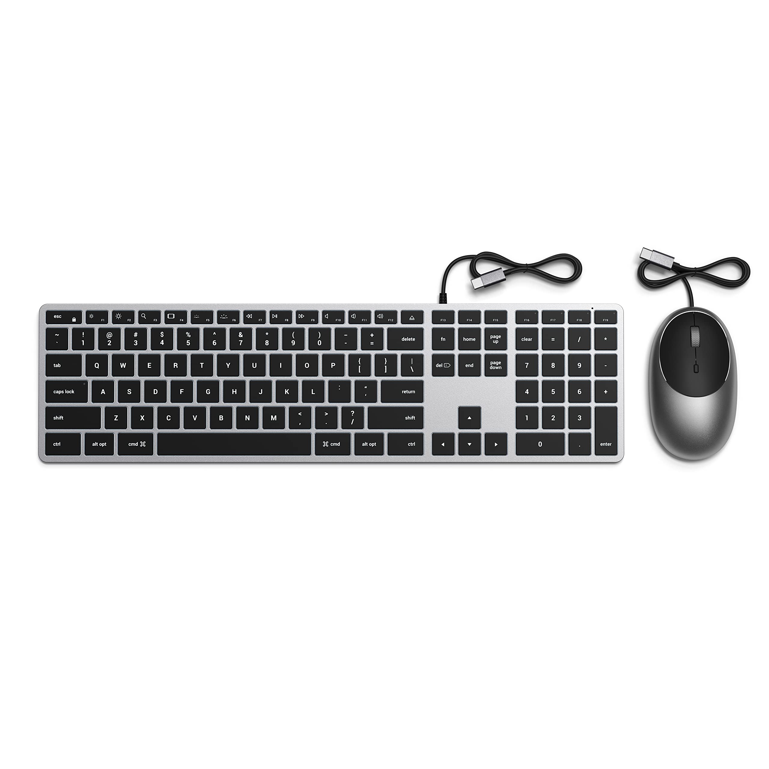 Mua Slim W3 Wired Backlit Keyboard with Numeric Keypad & C1 USB-C Wired Mouse – Compatible with ...