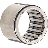 INA SCE108 Needle Roller Bearing, Caged Drawn Cup, Steel Cage, Open End, Inch, 5/8" ID, 13/16 ...