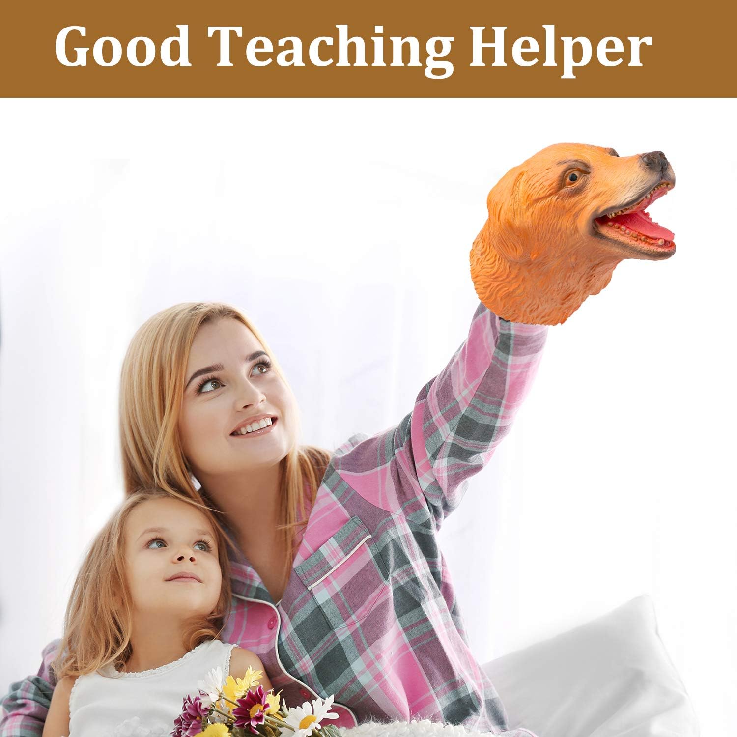 CreepyParty Labrador Hand Puppet Realistic Latex Soft Dog Puppet Animal ...