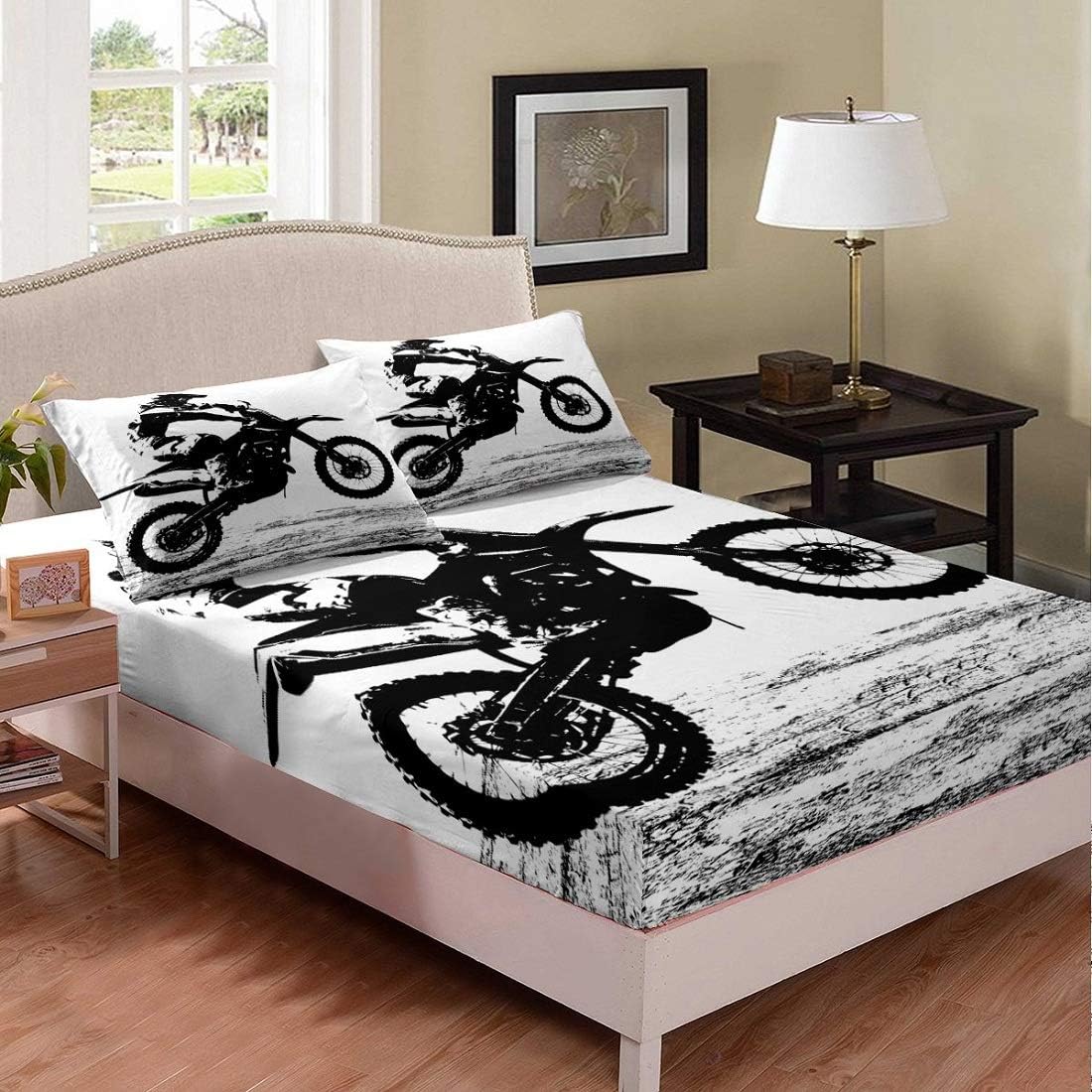 Amazon.com: Erosebridal Teens Dirt Bike Sheet Set, Motocross Rider ...