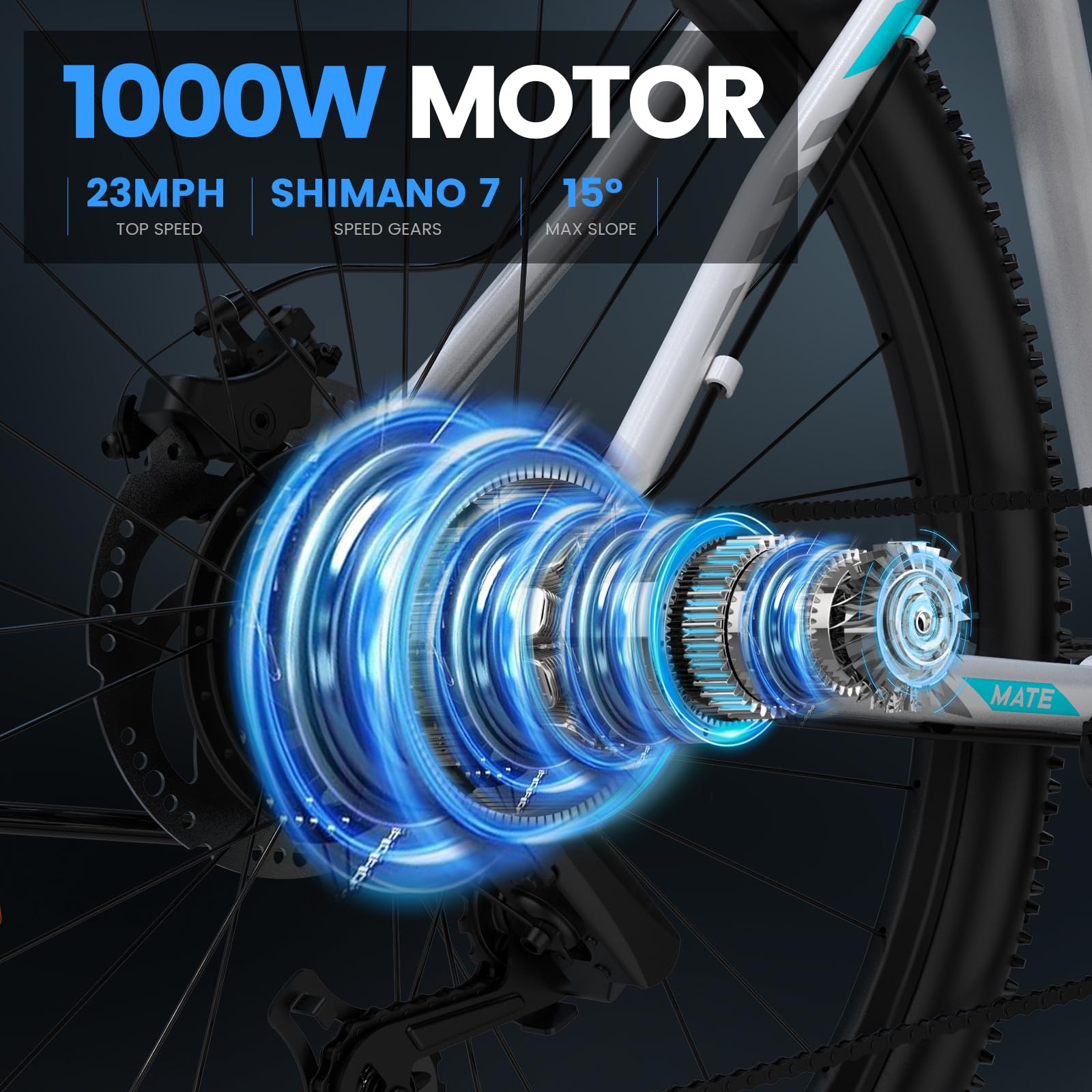 Mua 5TH WHEEL Mate Electric Bike for Adults with 1000W Peak Motor and 468WH Removable Battery ...