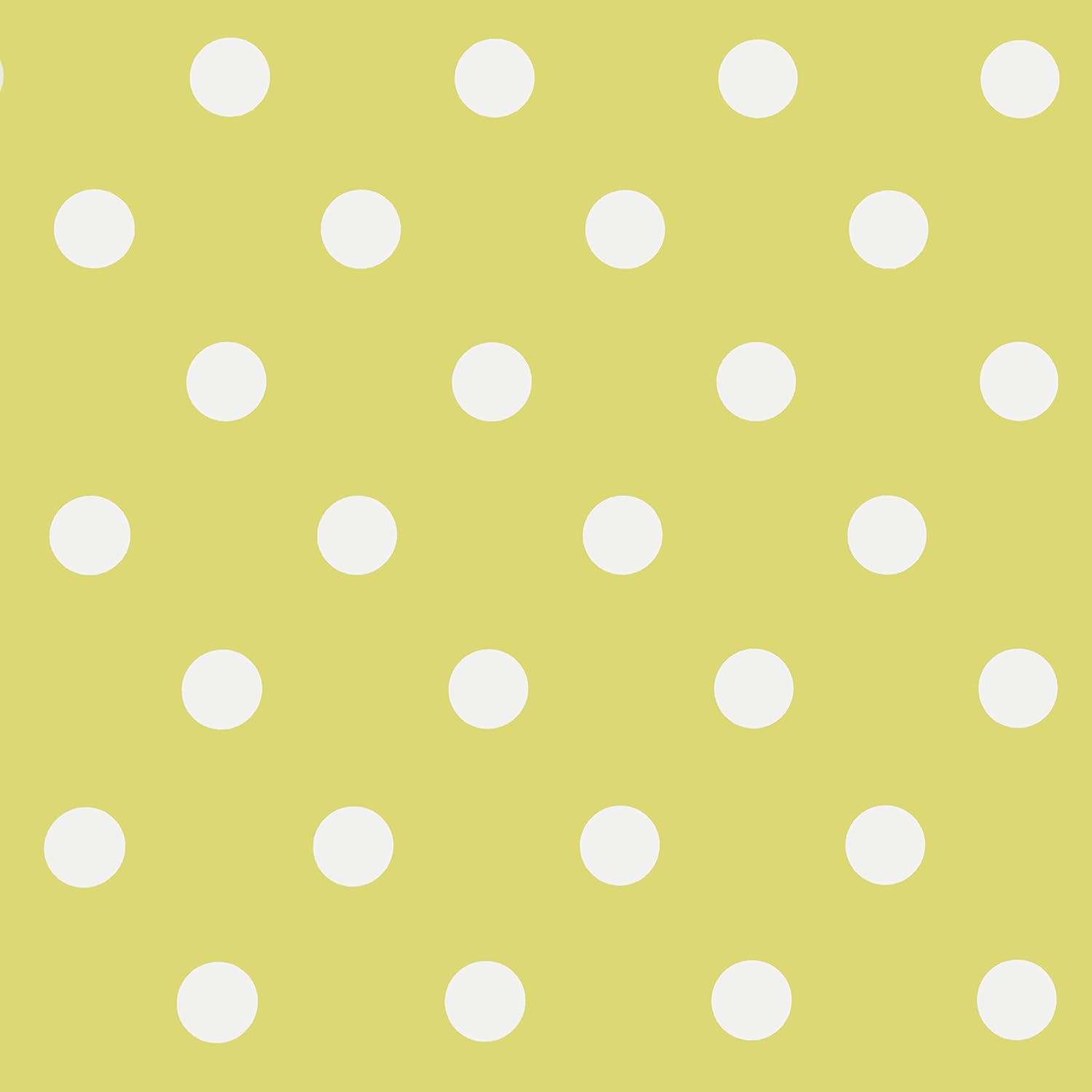 Jolee Fabrics Lime Green & White Polka Dot PVC Vinyl Round Tablecloth ...